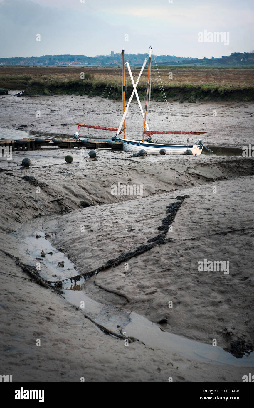low tide at morston quay, norfolk england Stock Photo - Alamy