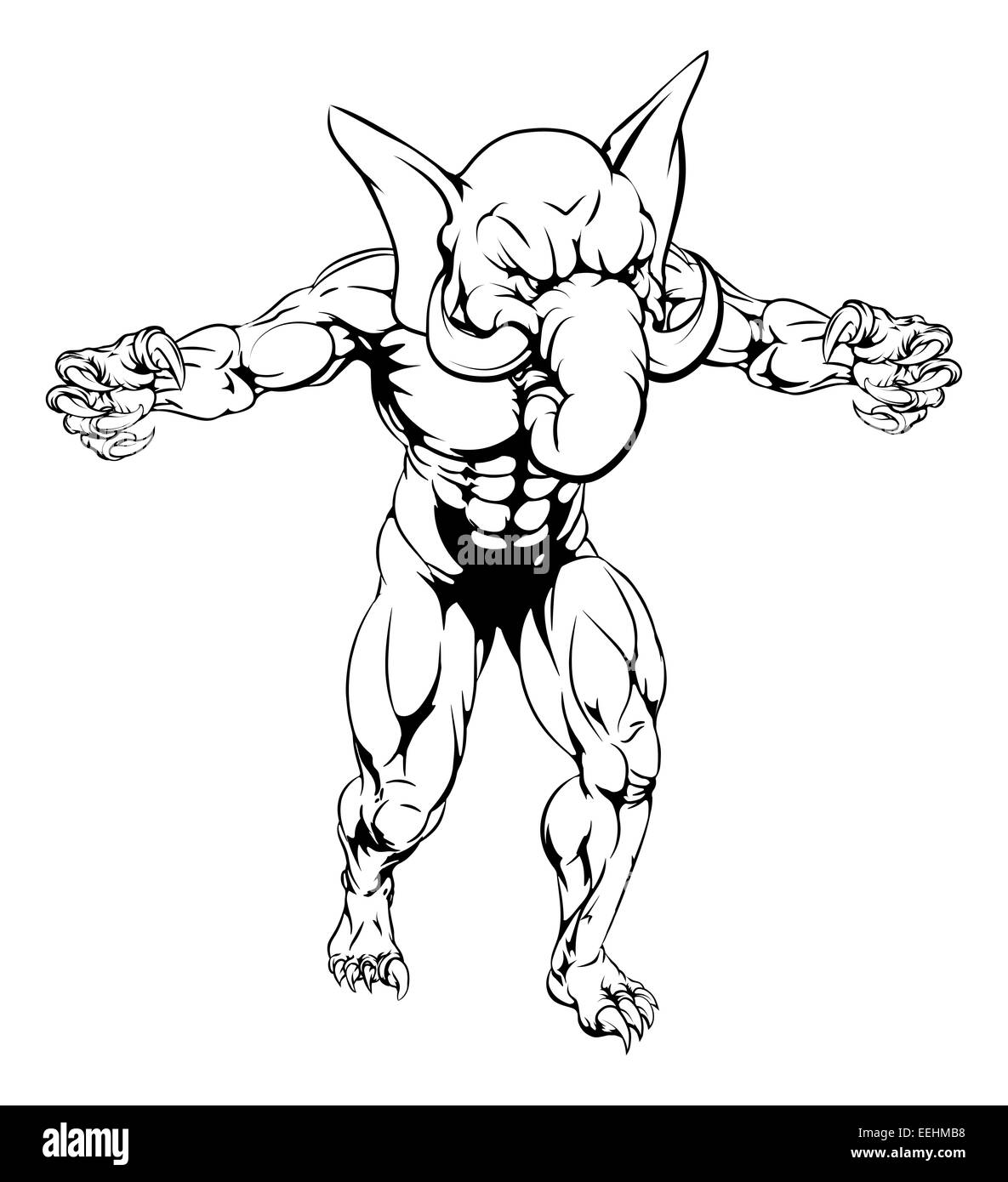 An illustration of a Elephant scary sports mascot with claws out Stock ...