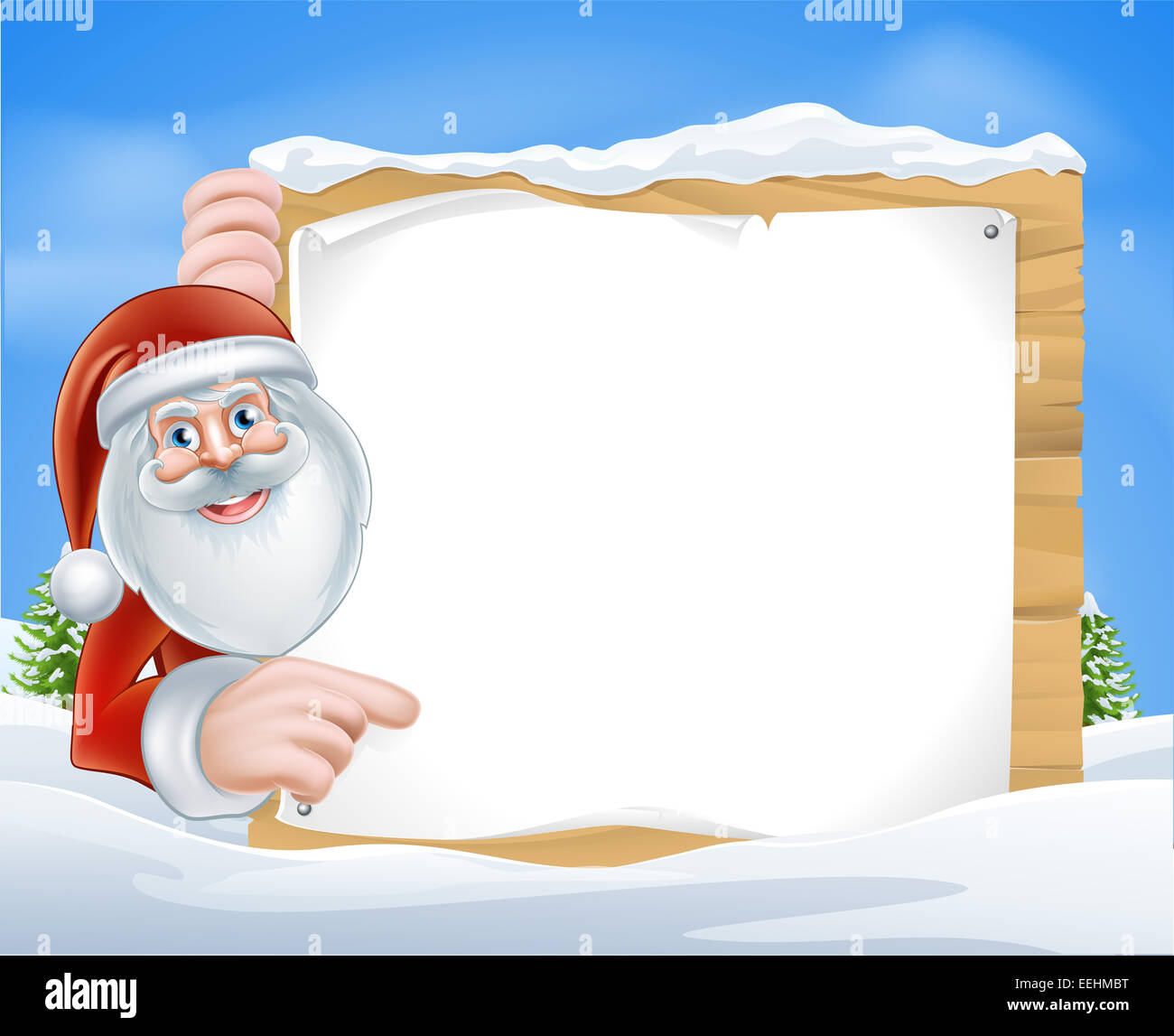 Vector cute santa claus peeping hi-res stock photography and images - Alamy