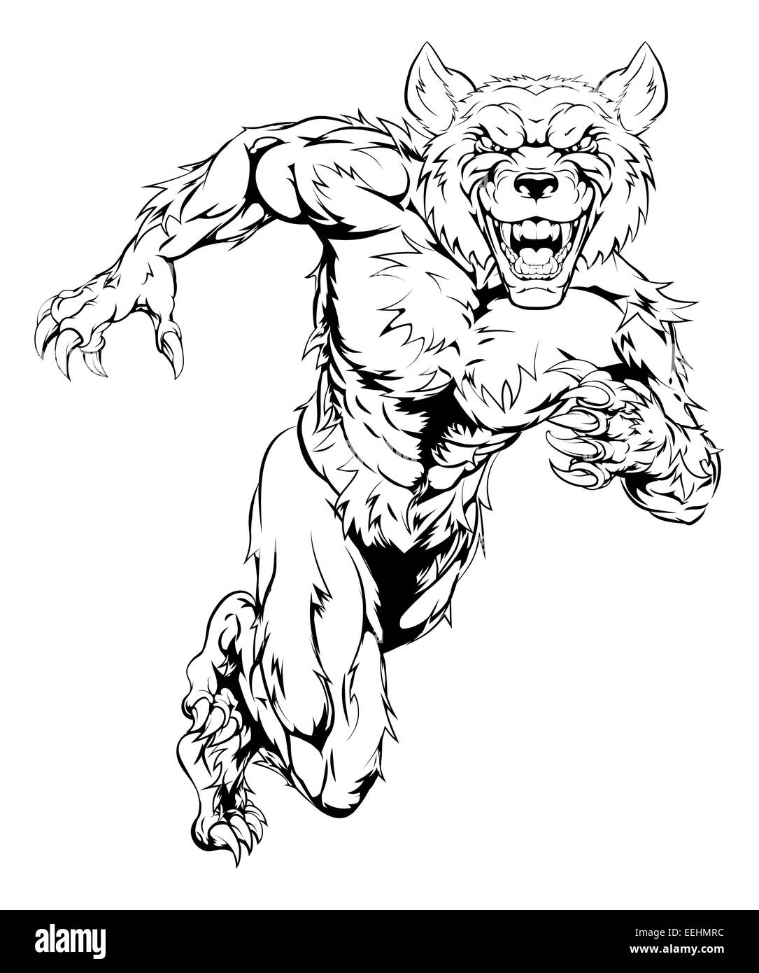 Male Wolf Lineart Ms Paint