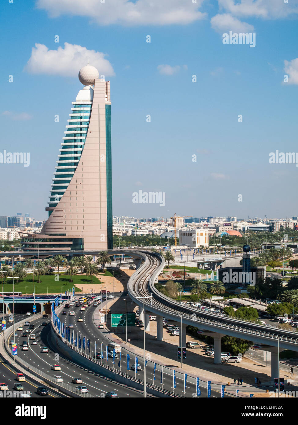 Sightseeing: View of Etisalat Tower 2 along Sheikh Zayed Road and the ...