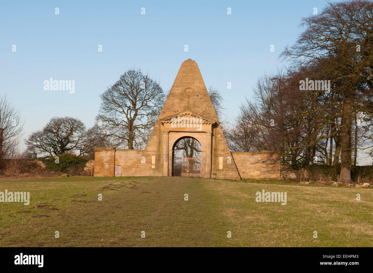 Obelisk lodge at Nostell Priory Stock Photo - Alamy