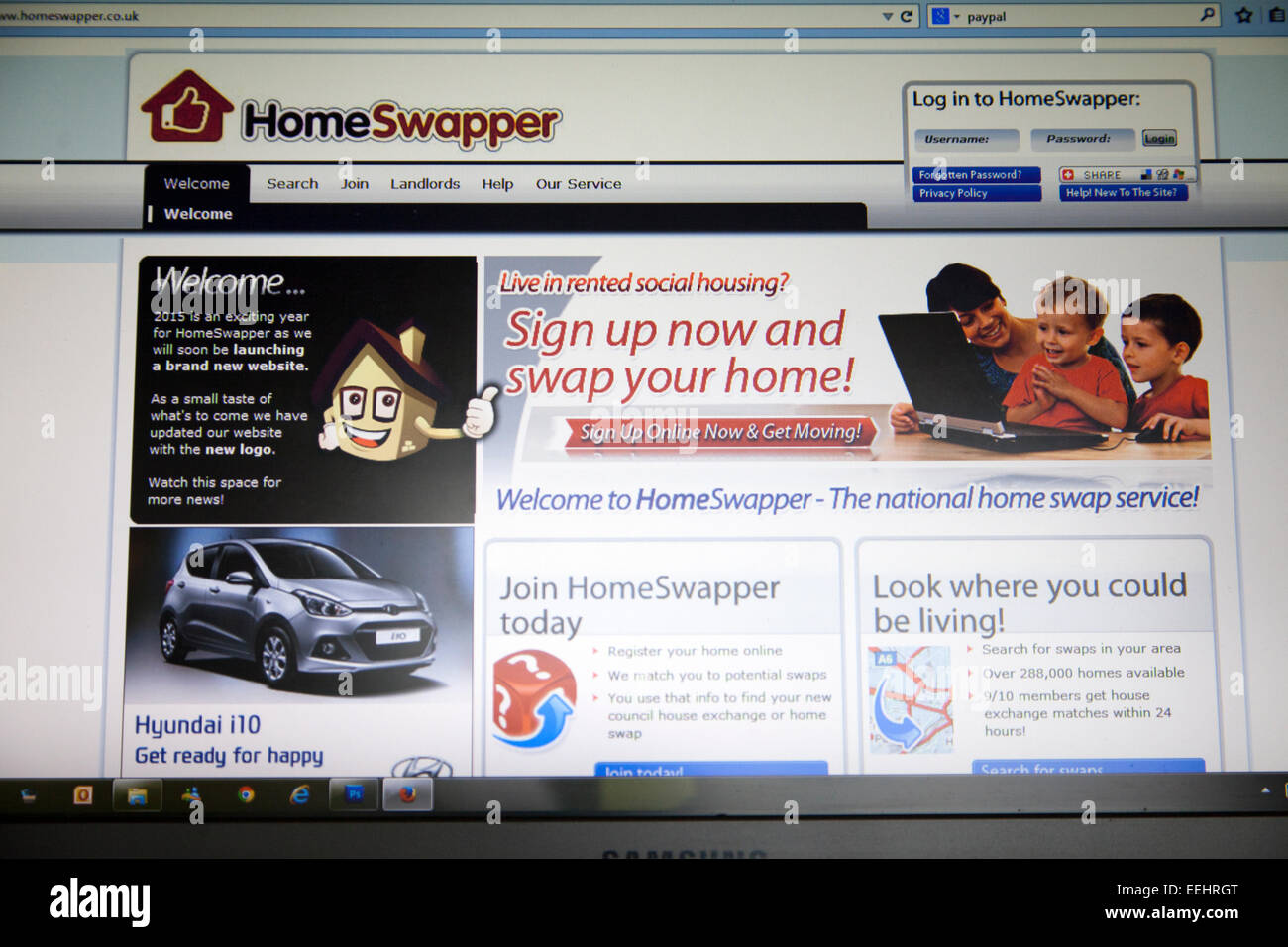 Homeswapper Online Screen - UK Stock Photo - Alamy