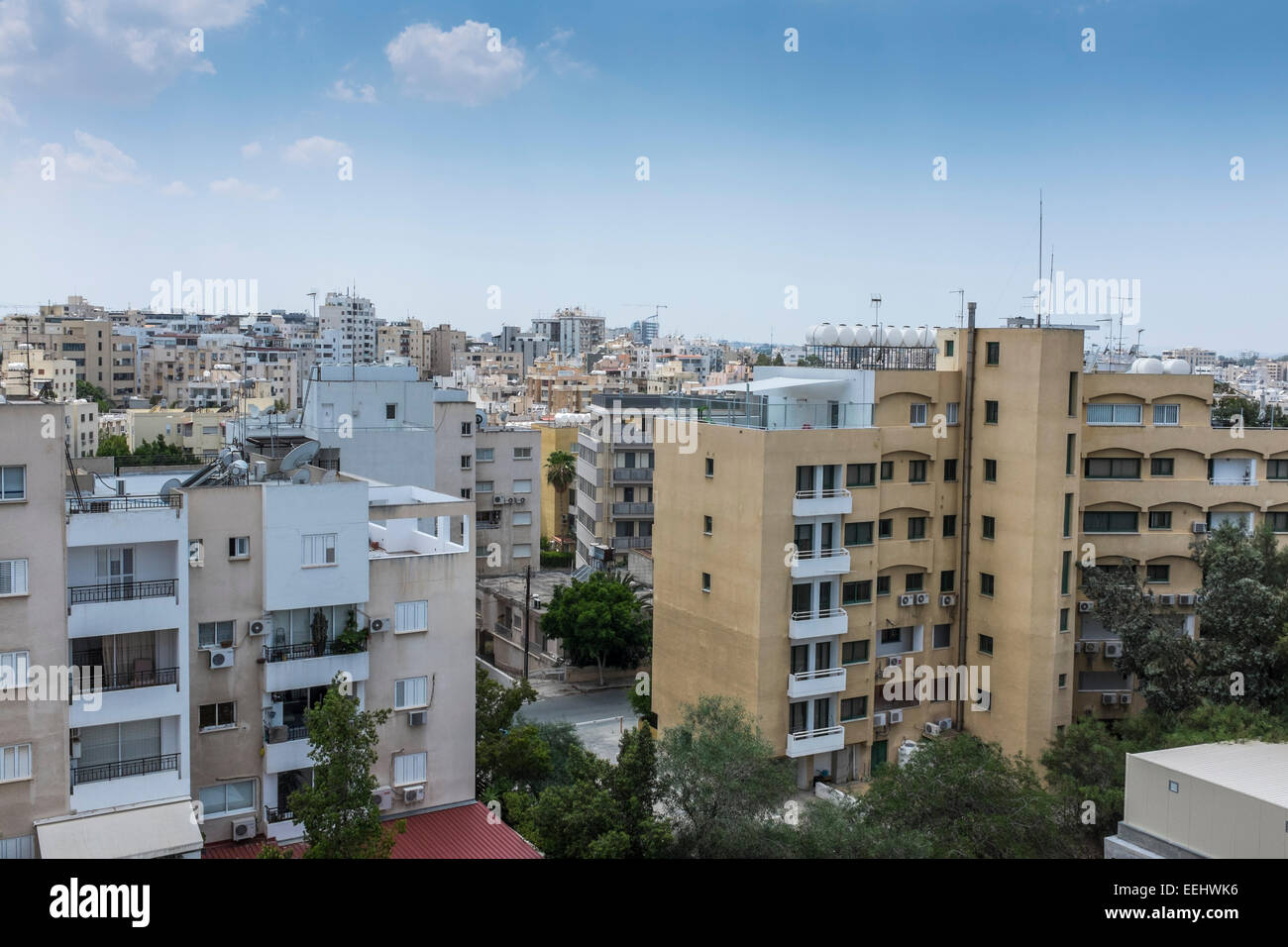 View over the capital city of Nicosia towards the centre and west, in ...