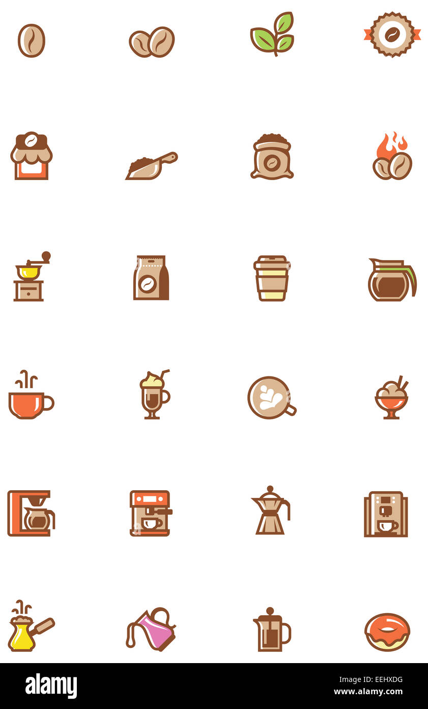 Set coffee shop tools hi-res stock photography and images - Alamy