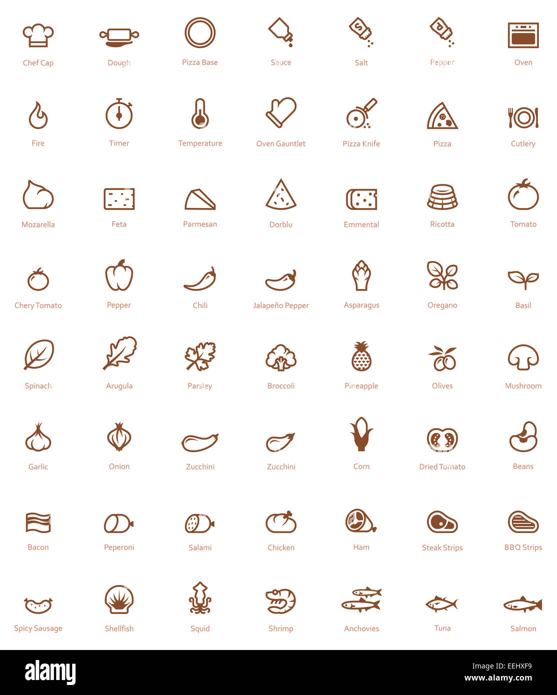 Pizza icon set Stock Photo - Alamy