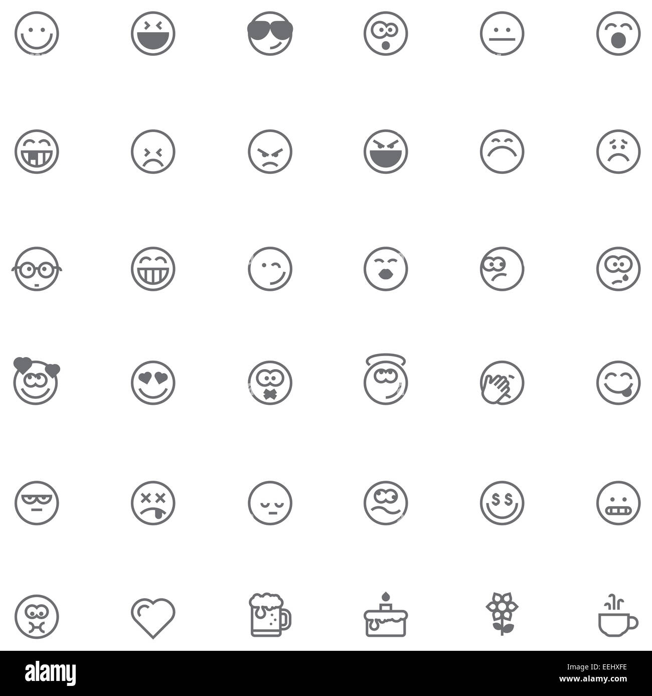 Smiley icon set Stock Photo - Alamy