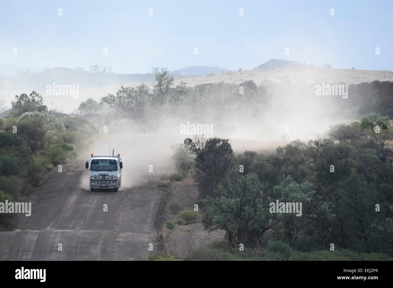 Truck on a Dirt Road, North Flinders Ranges, South Australia Stock ...