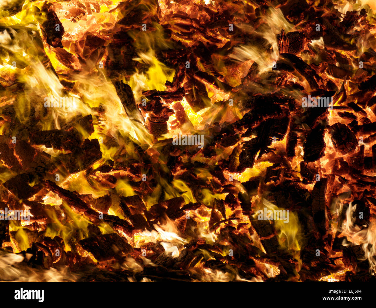 A close-up of a bonfire on "Bonfire Night", or "Guy Fawkes Night", or ...