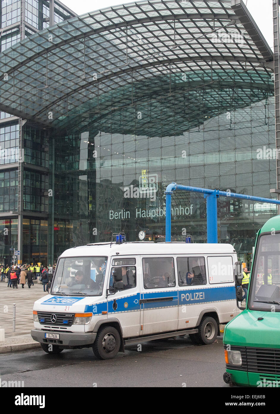 Berlin, Germany. 17th Jan, 2015. A police vehicle stand in front of the ...