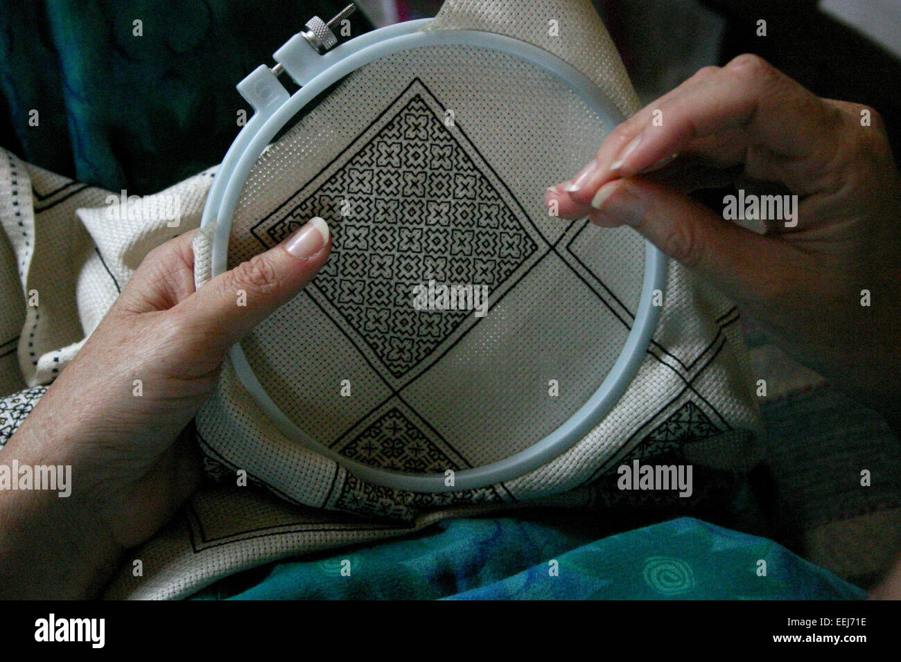 Blackwork embroidery is a traditional form of hand embroidery ...