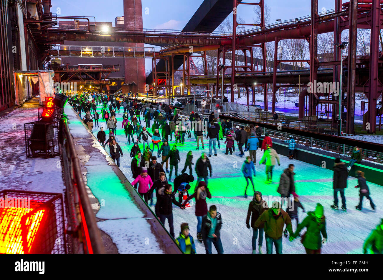 Ice rink on former coking plant Zollverein, today a UNESCO world ...