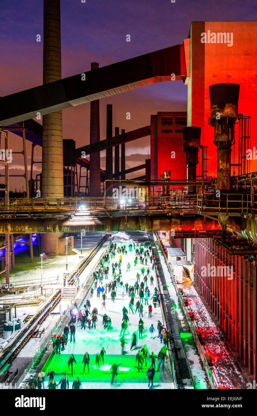 Ice rink on former coking plant Zollverein, today a UNESCO world ...