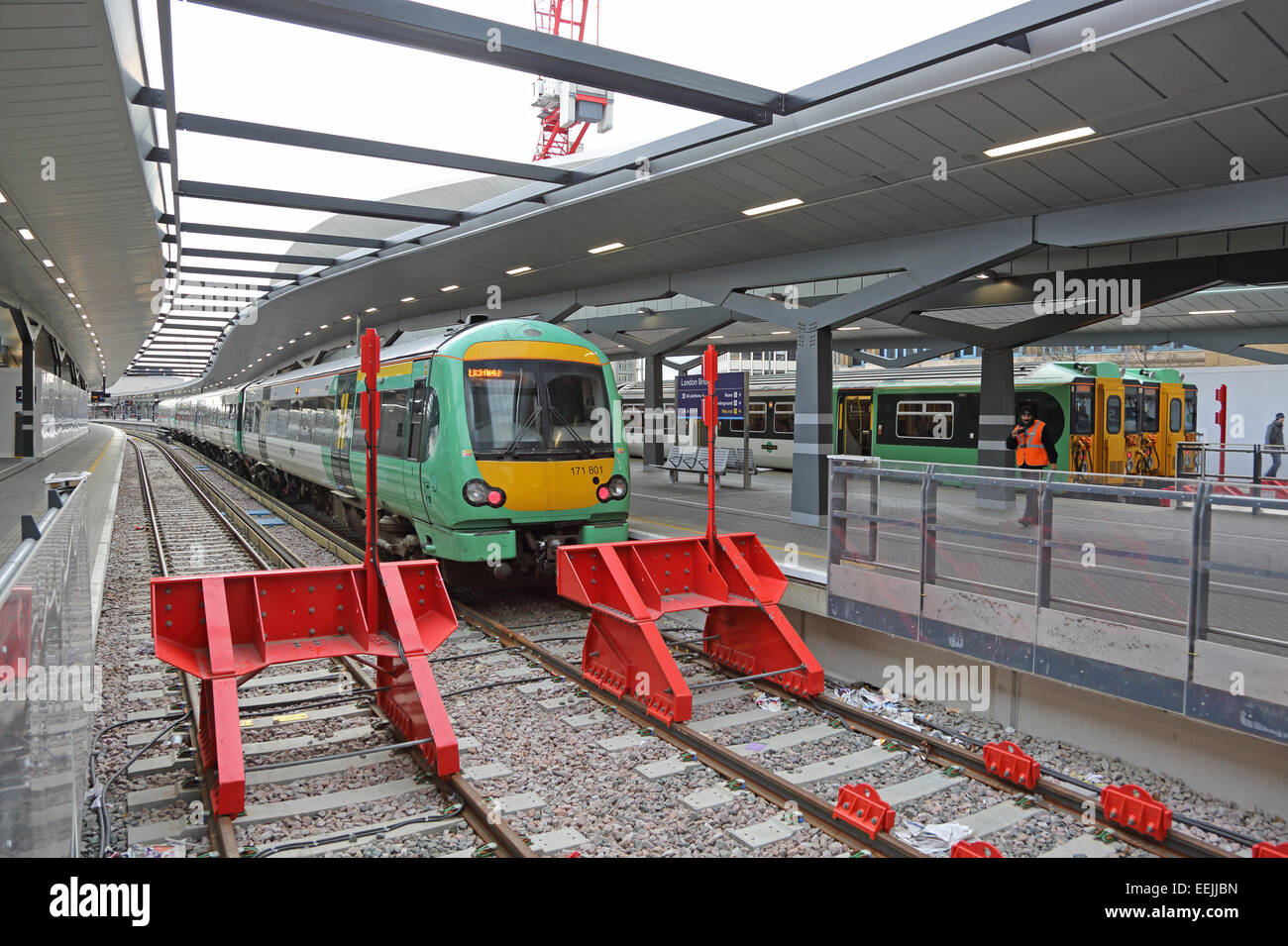 Newly reconstructed platforms 12 - 15 at London Bridge Station showing ...