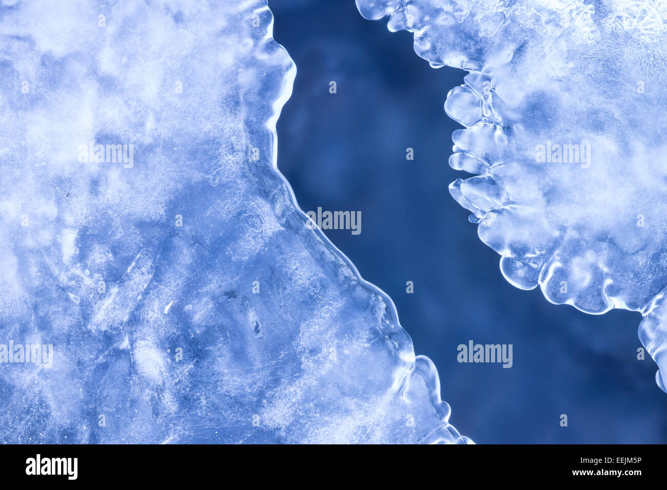 Abstract winter texture background. Water, snow and ice in nature ...