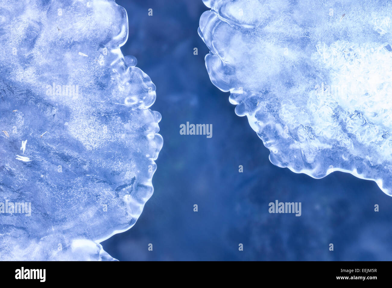 Abstract winter texture background. Water, snow and ice in nature ...