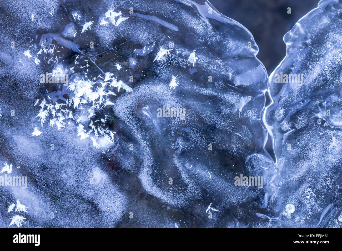 Abstract winter texture background. Water, snow and ice in nature ...