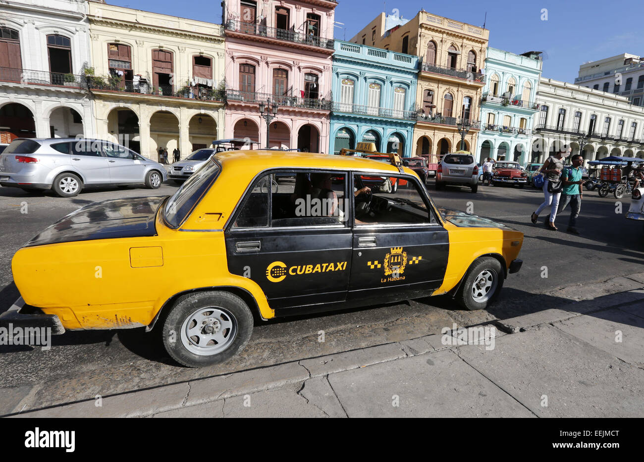 Havana, Cuba. 19th Dec, 2014. A Russian car, circa 1970's, used as an ...