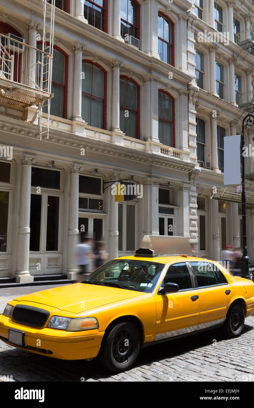 New York Soho buildings yellow cab taxi of Manhattan New York City NYC ...