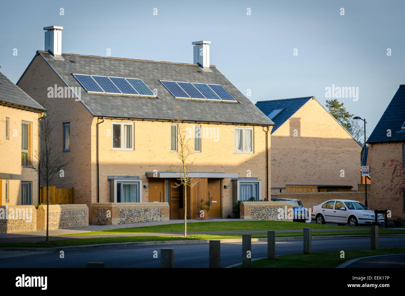 Trumpington Meadows new housing development. Trumpington, Cambridge, UK ...