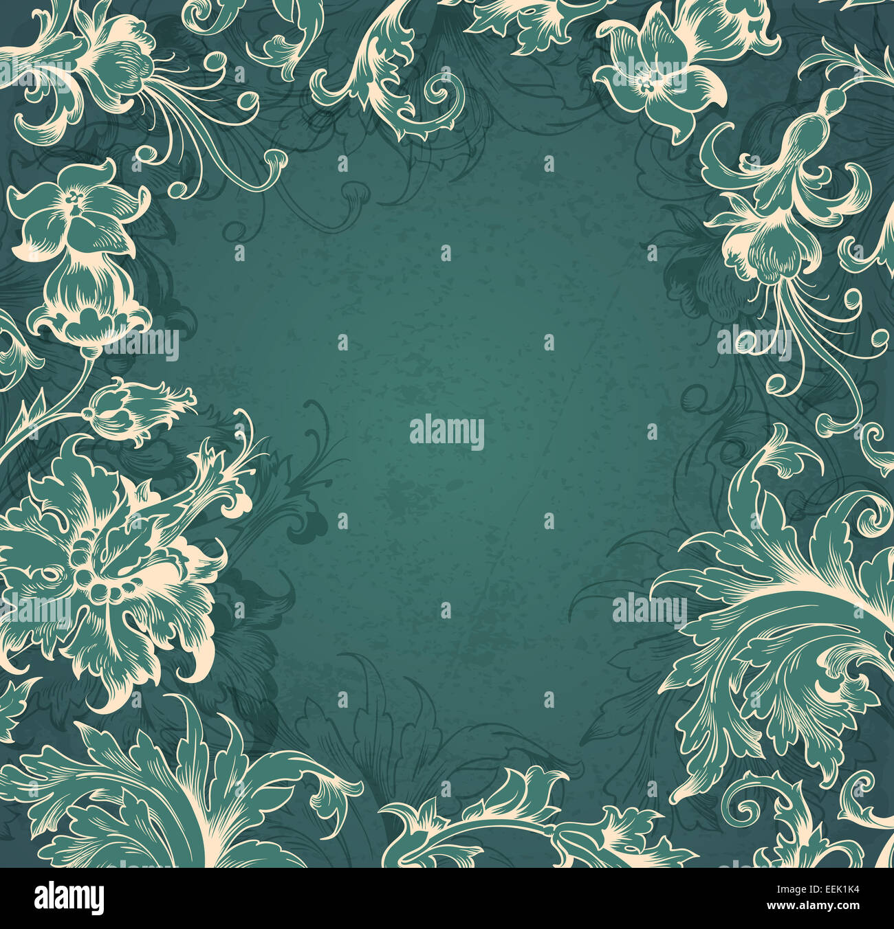 Green floral Victorian background Stock Photo - Alamy