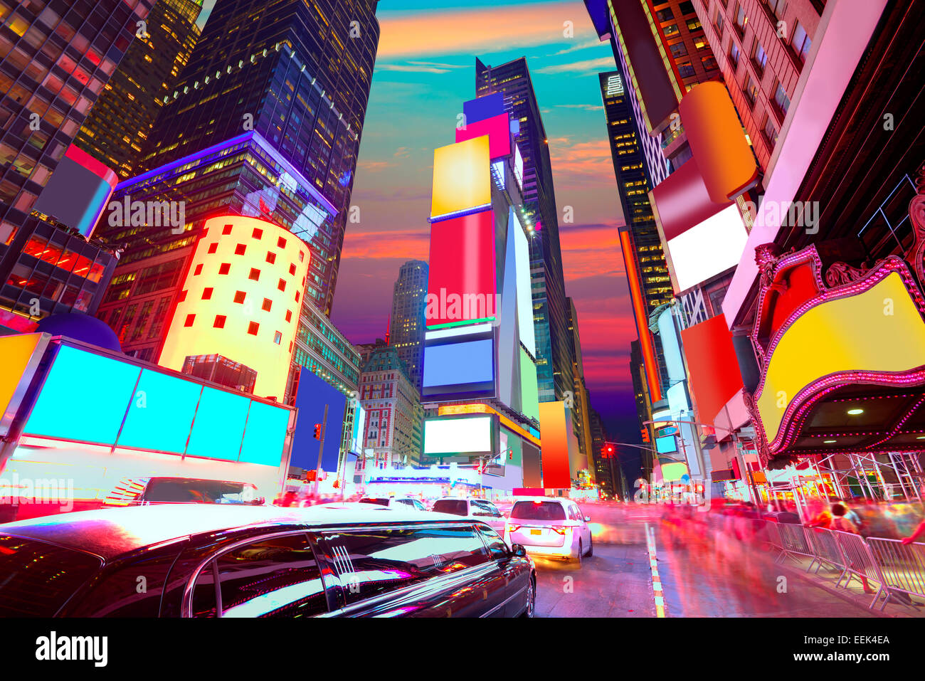 Times Square Manhattan New York all the ads deleted US Stock Photo - Alamy