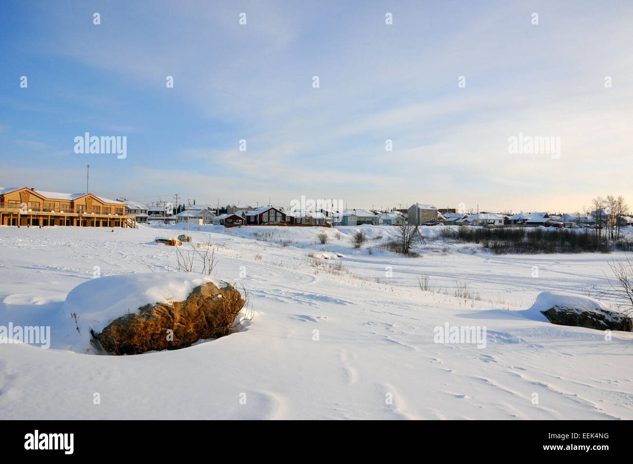 Cree community of Mistissini North Eastern James Bay Quebec Stock Photo ...