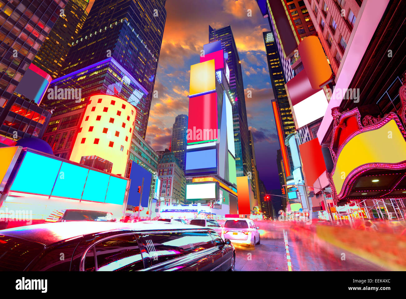 Times Square Manhattan New York all the ads deleted US Stock Photo - Alamy