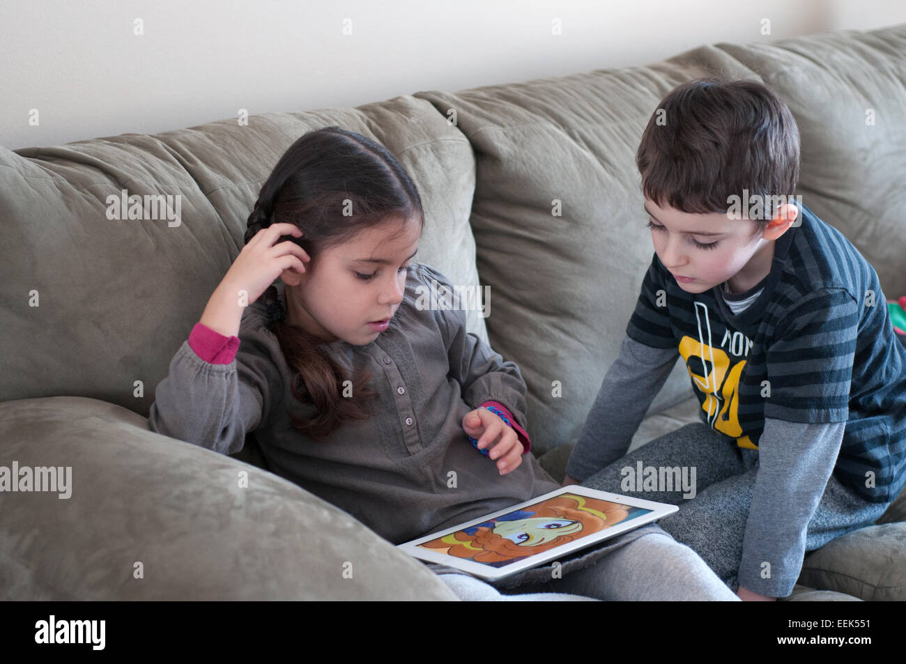 Children with tablet Stock Photo - Alamy