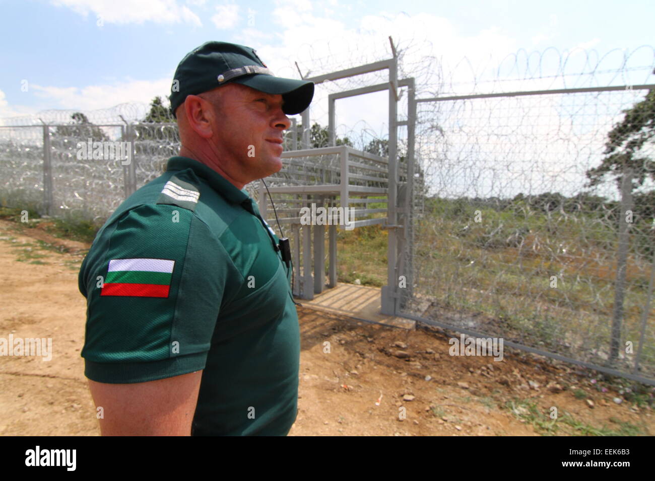 Bulgarian Borger police officers attend near newly build 30 kms long ...