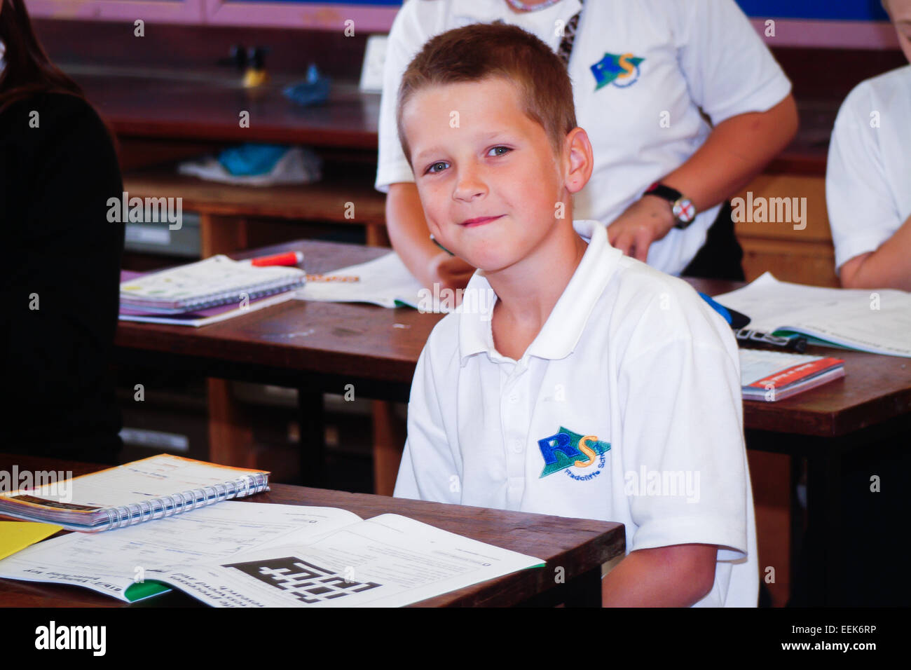 happy school boy in secondary school classroom Stock Photo - Alamy
