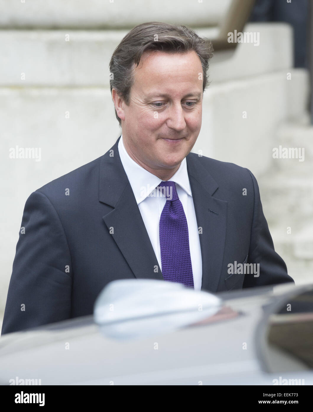 Prime Minister David Cameron leaves the Imperial War Museum which he ...