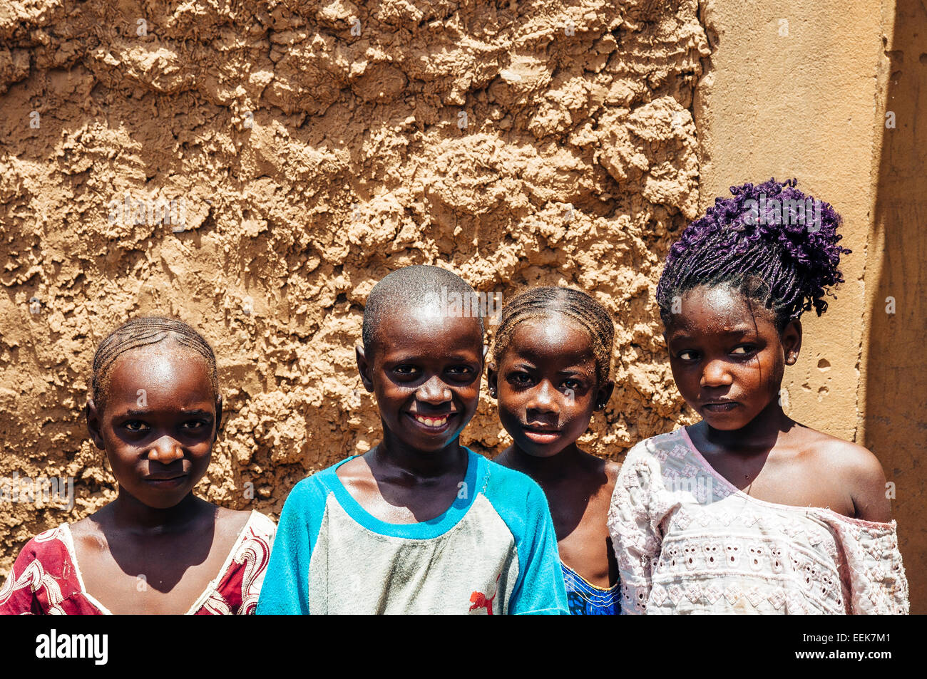 Portrait of a group of children in a village, Mali Stock Photo - Alamy