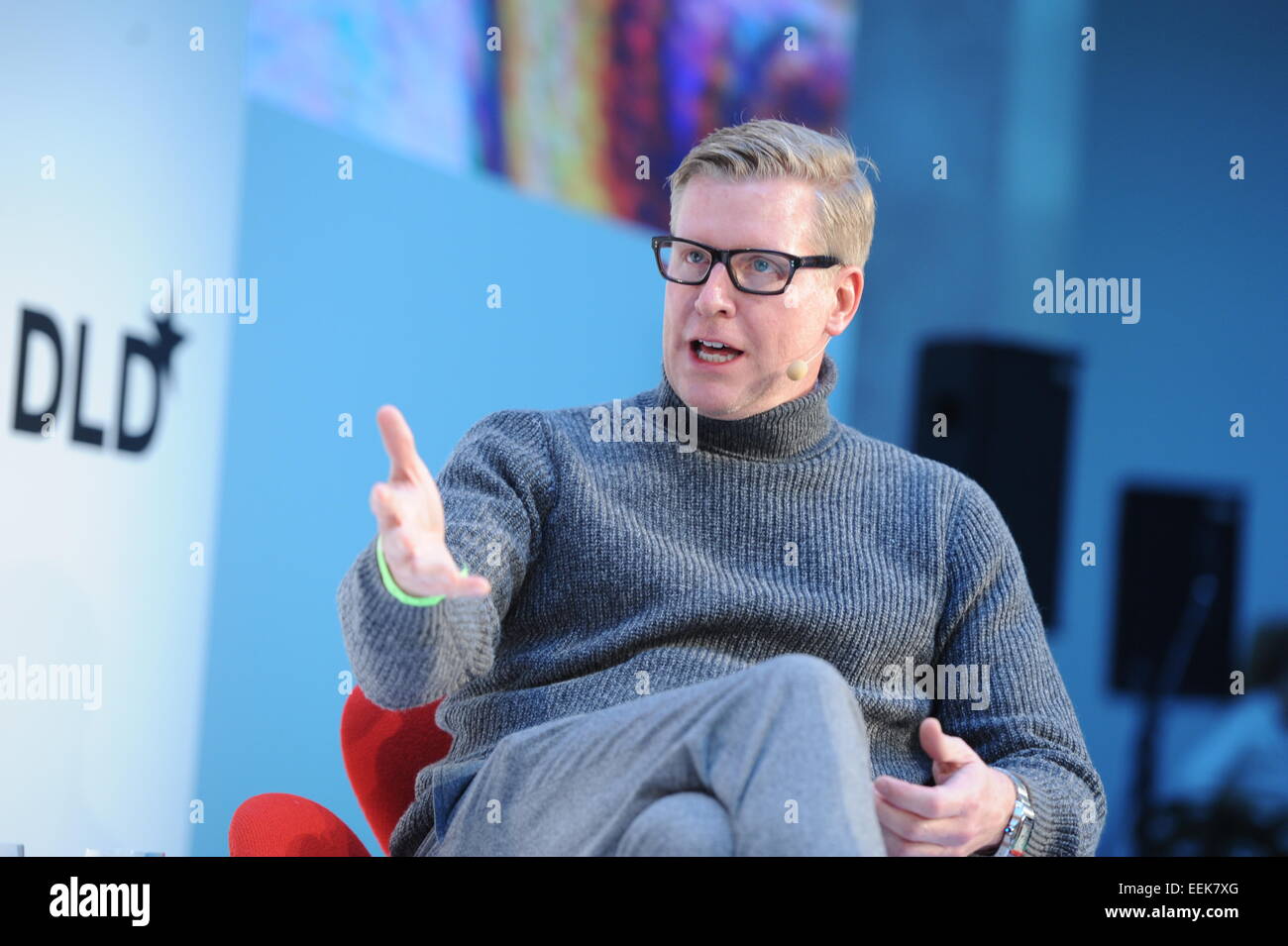 MUNICH/GERMANY - JANUARY 19: Michael Mendenhall (Flextronics) gestures ...