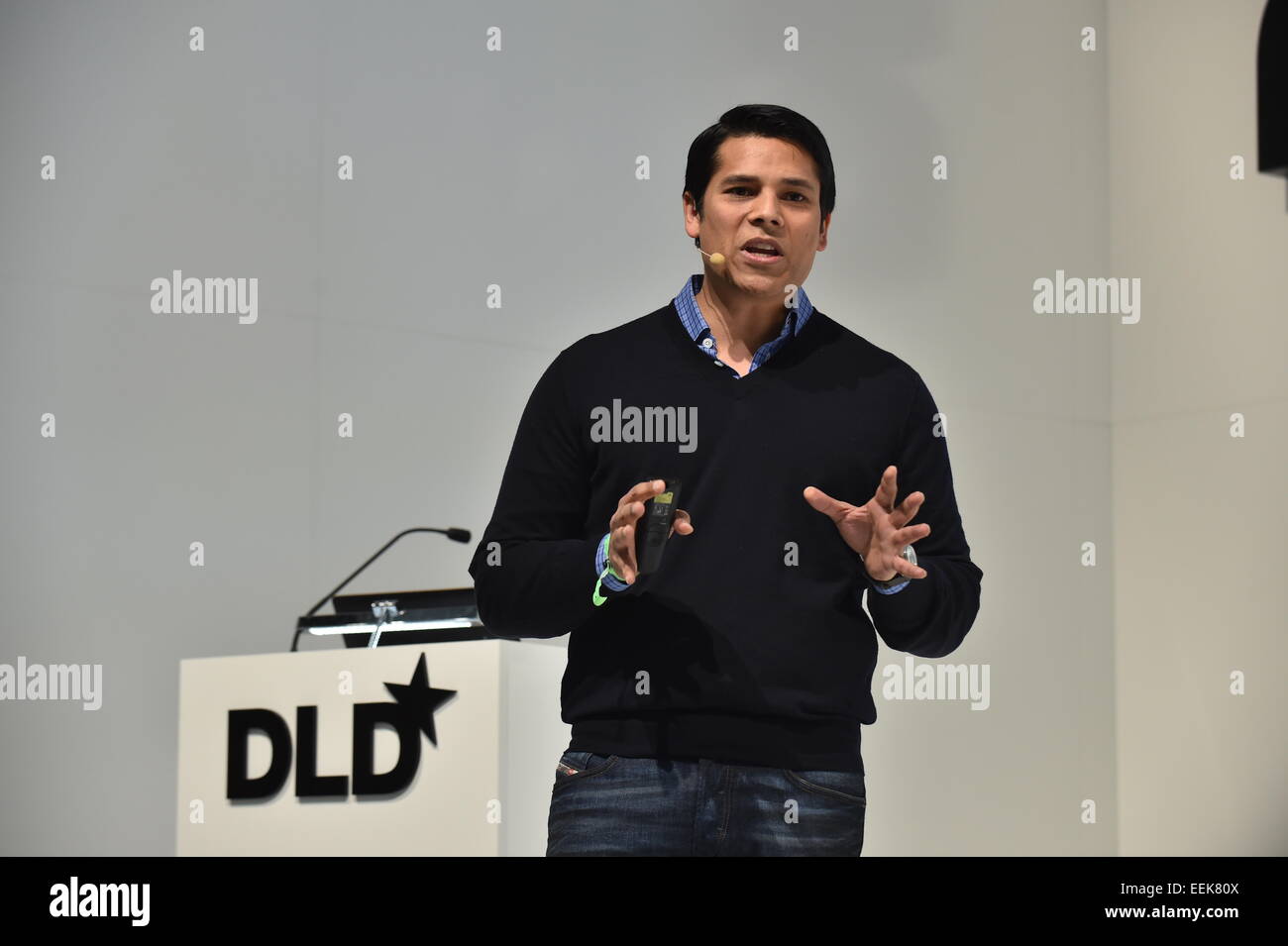 MUNICH/GERMANY - JANUARY 19: Nirav Tolia (Nextdoor) gestures on the ...