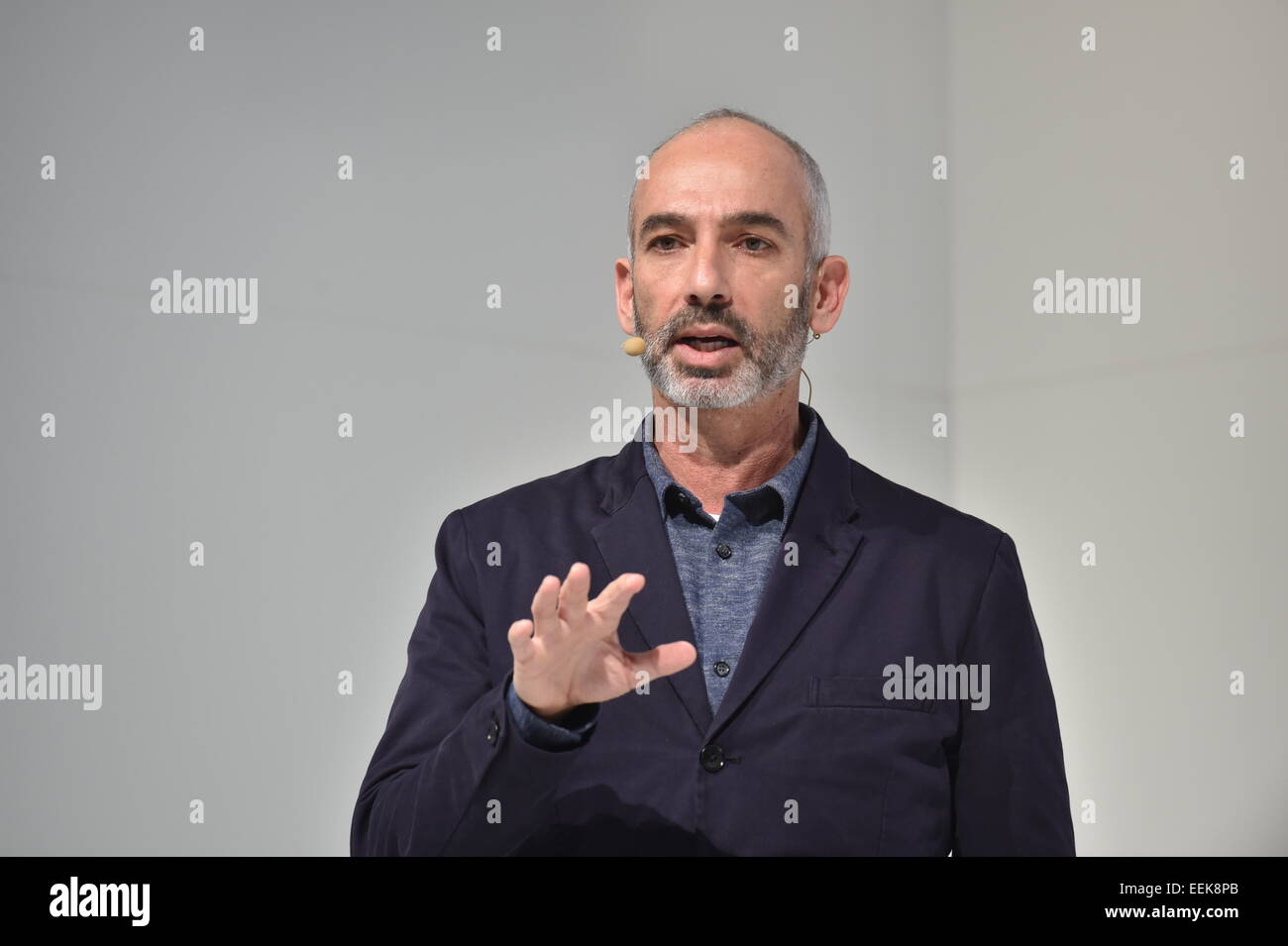 MUNICH/GERMANY - JANUARY 19: Gadi Amit (New Deal Design) gestures on ...