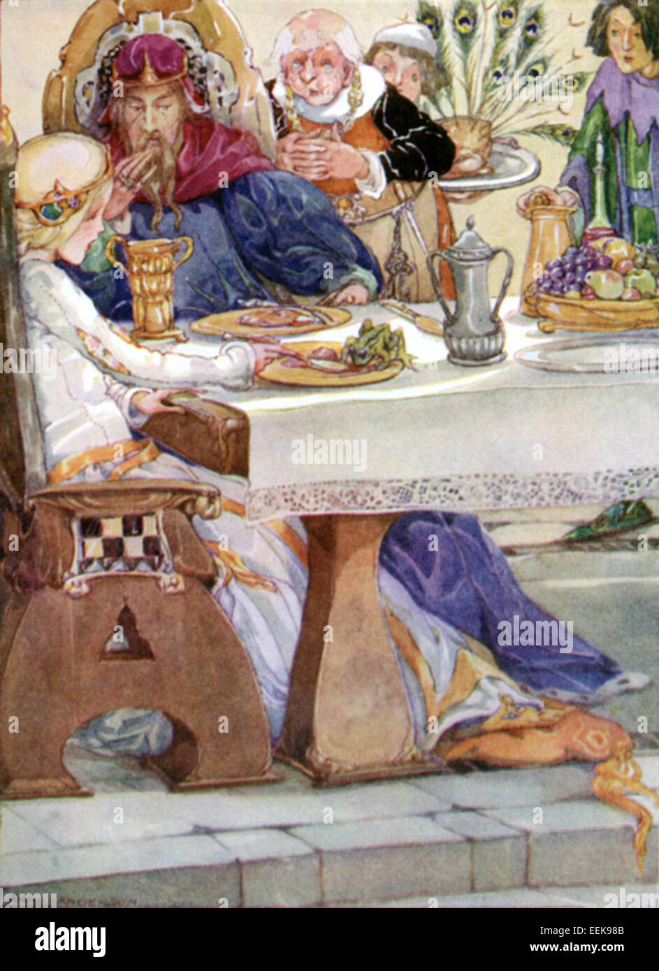 Anne Anderson's illustration of 'The Frog Prince' depicts the famous ...