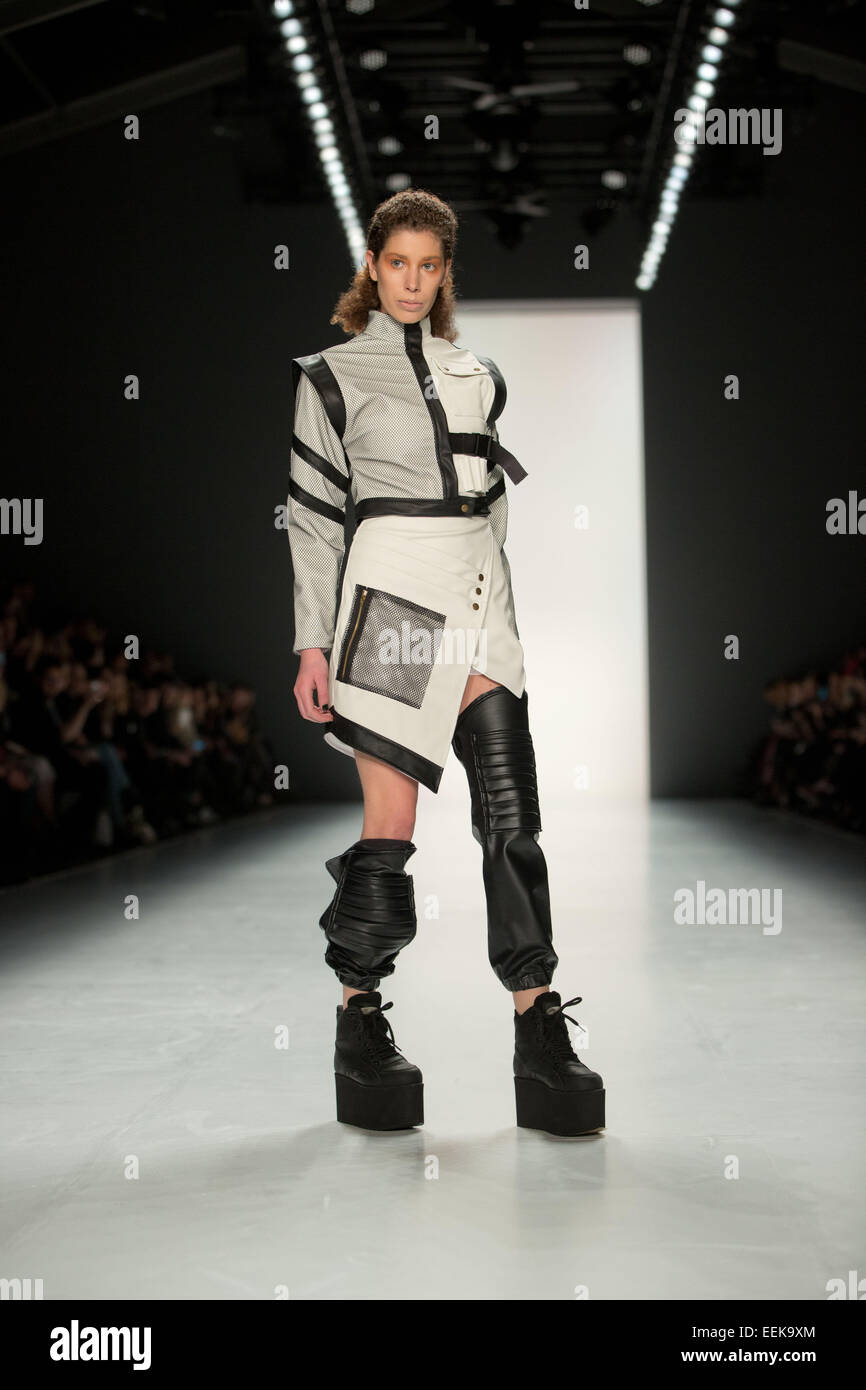 Models present designs from PEARLY WONG at the Mercedes Benz Fashion ...