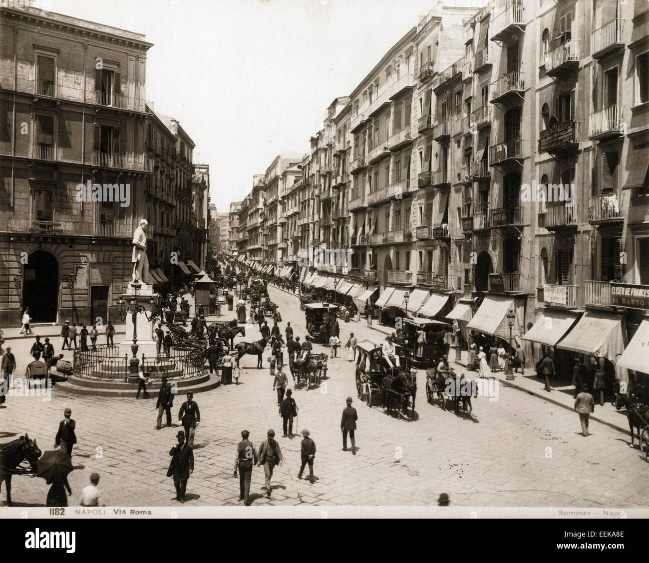 Via Roma, Naples, ca 1880, by Giorgio Sommer Stock Photo - Alamy