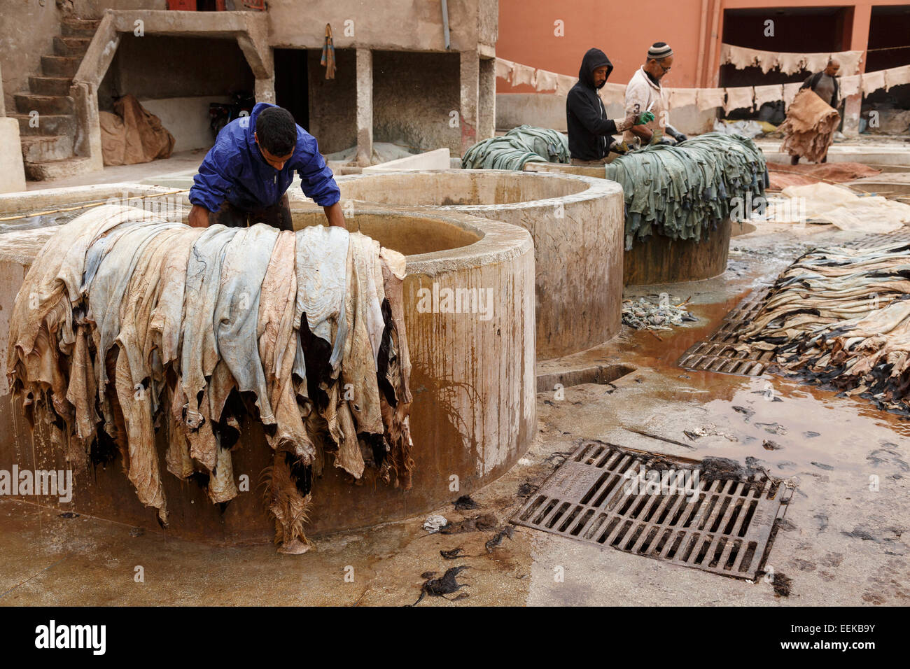 Marrakech leather factory hi-res stock photography and images - Alamy