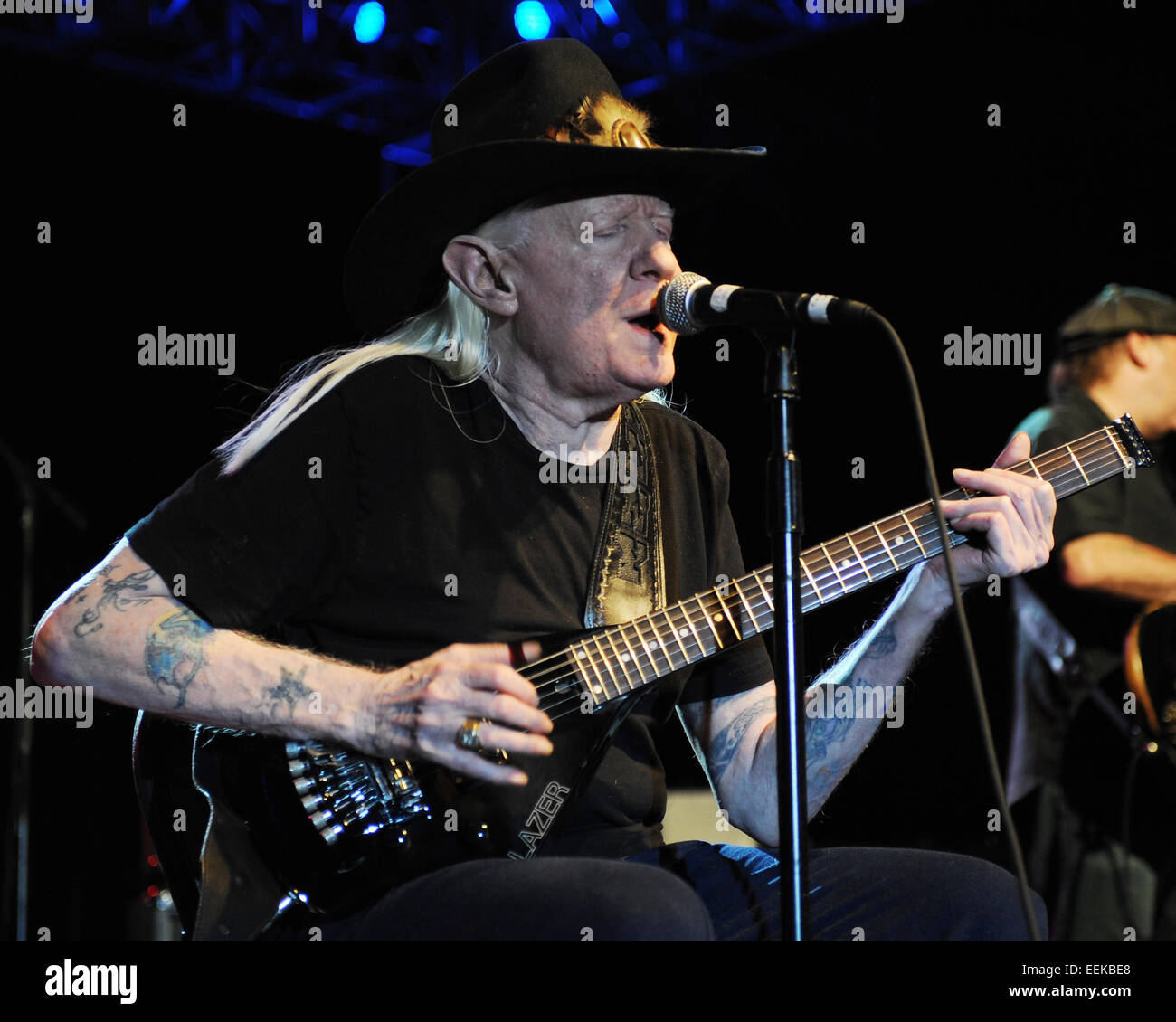 COCONUT CREEK, FL - JULY 17: Texas blues legend Johnny Winter, known ...