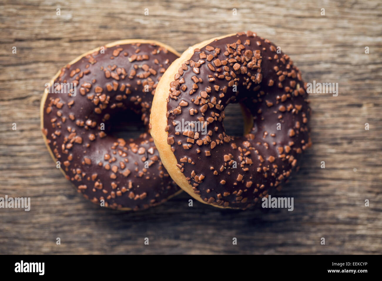 top view of chocolate donuts Stock Photo - Alamy