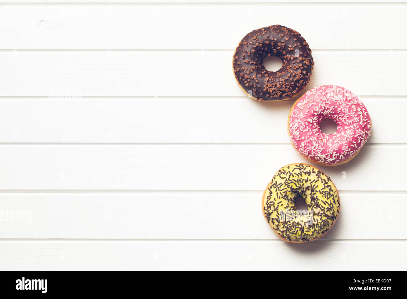 top view of various donuts Stock Photo - Alamy