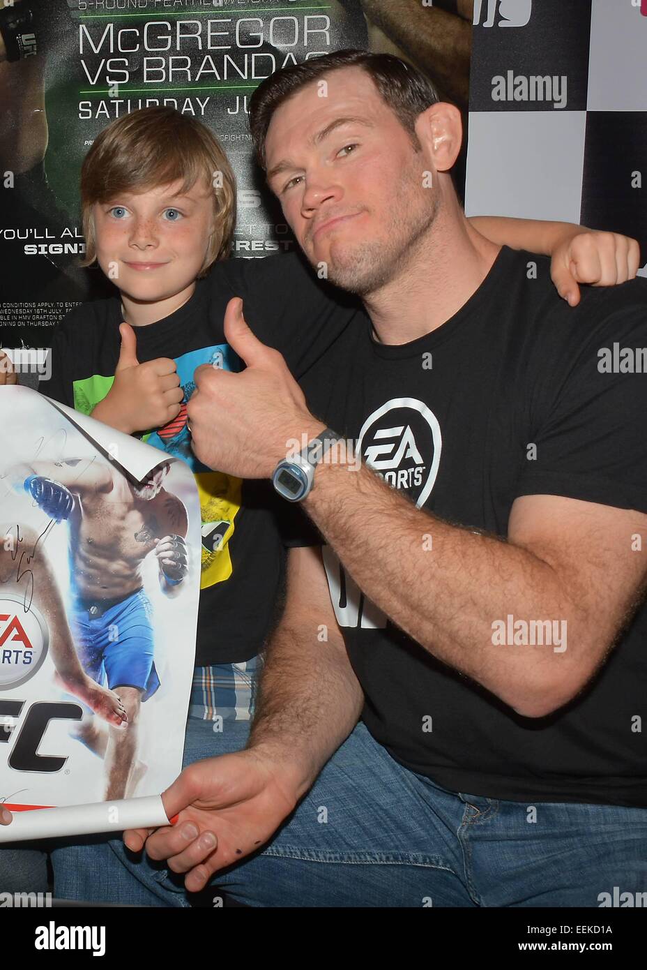 UFC fighters Cub Swanson & Forrest Griffin at a signing for fans at HMV ...