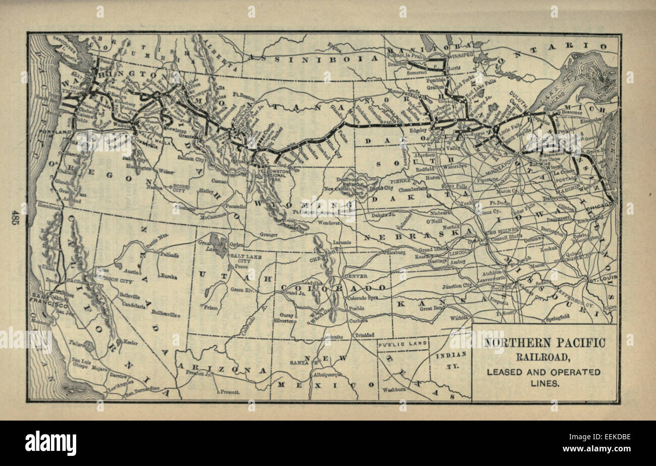 Map of pacific railroad hi-res stock photography and images - Alamy