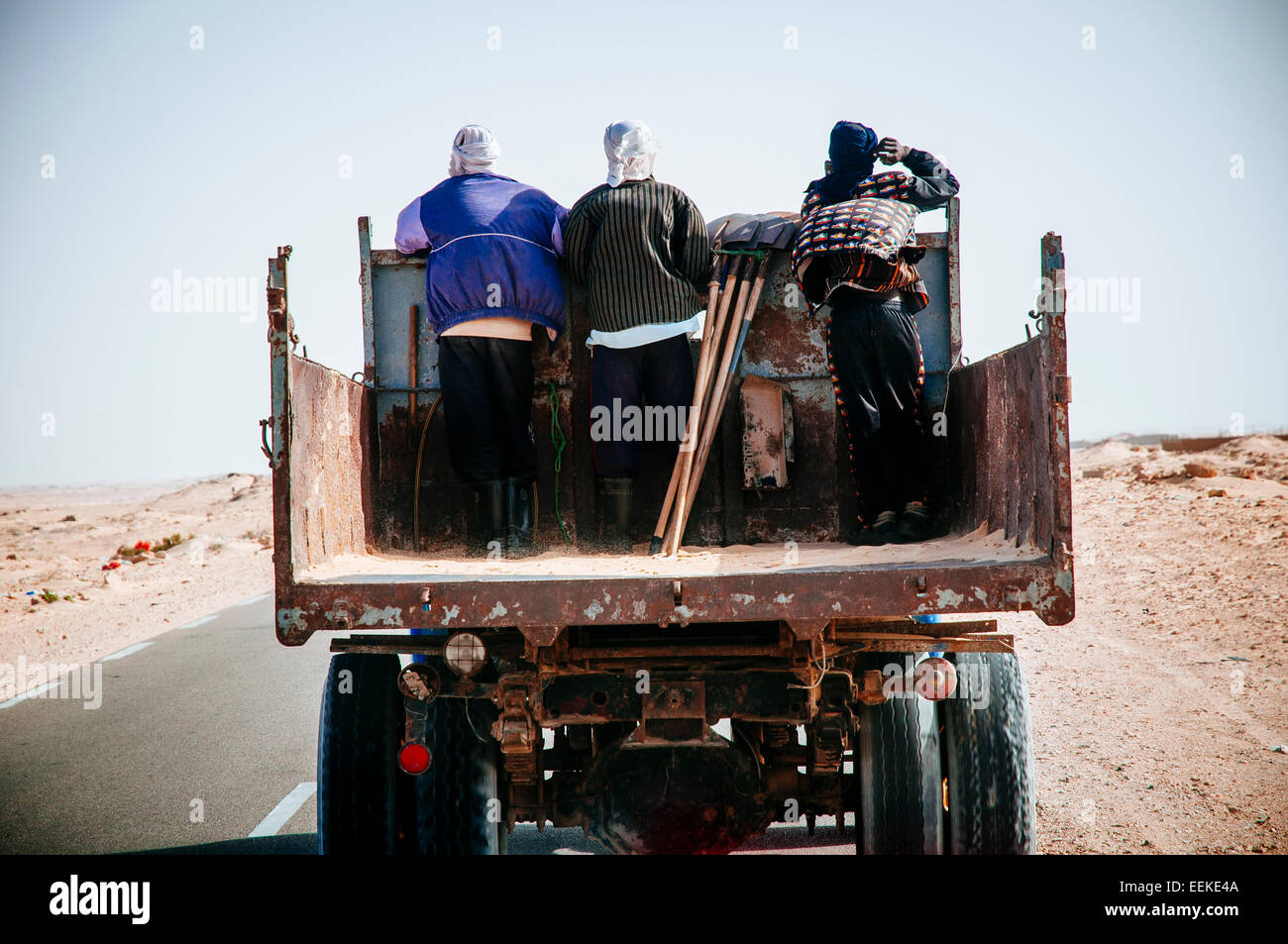 Lorry on desert road hi-res stock photography and images - Alamy