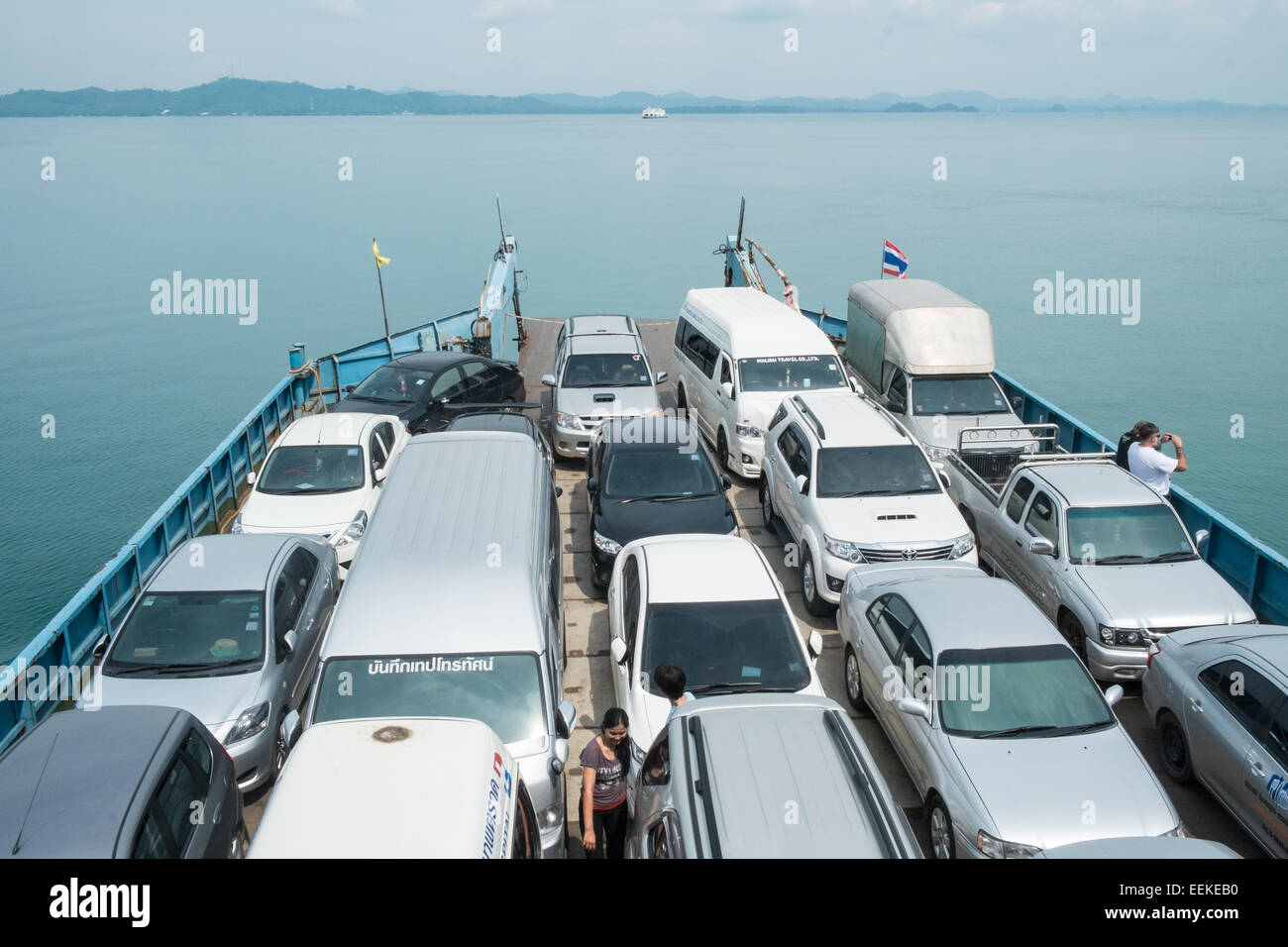 Car ferry from mainland near Trat to Koh Chang island,Thailand Stock ...
