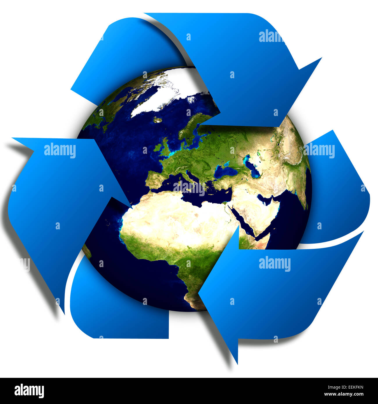 World globe or earth with recycle signs Stock Photo - Alamy