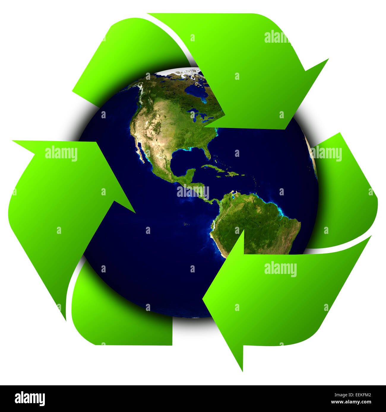 World globe or earth with recycle signs Stock Photo - Alamy