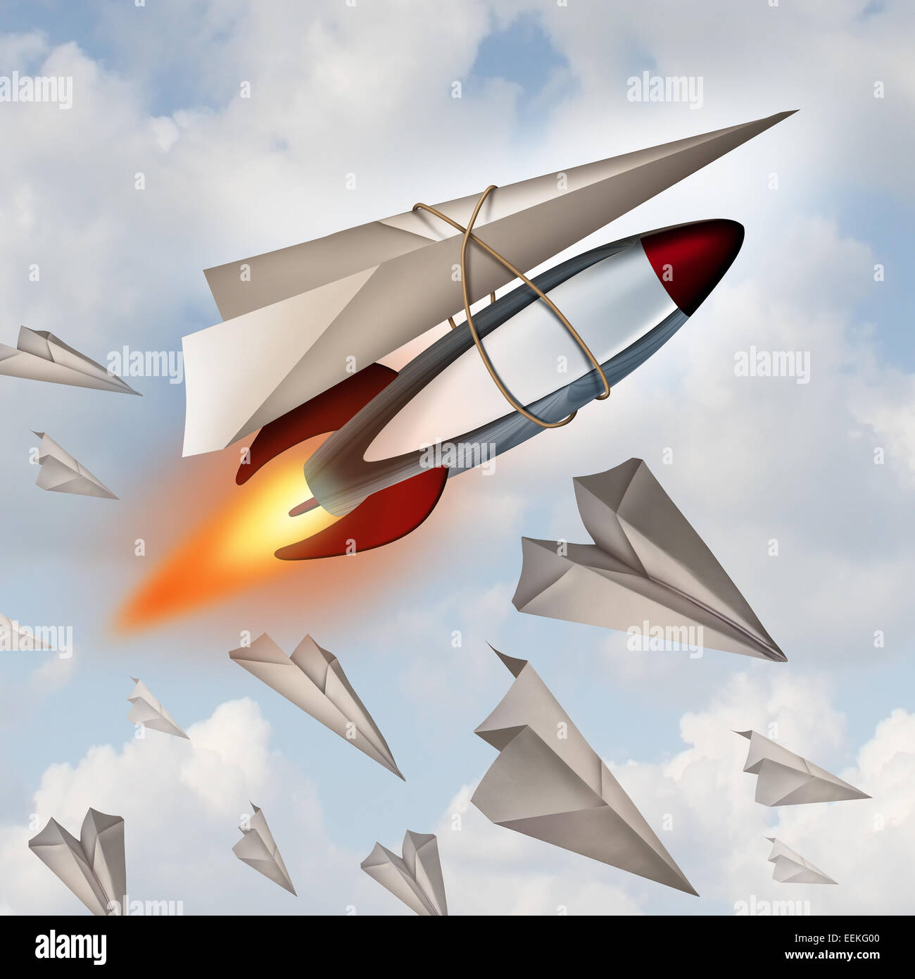 Paper airplane concept as a metaphor for increasing potential as a ...